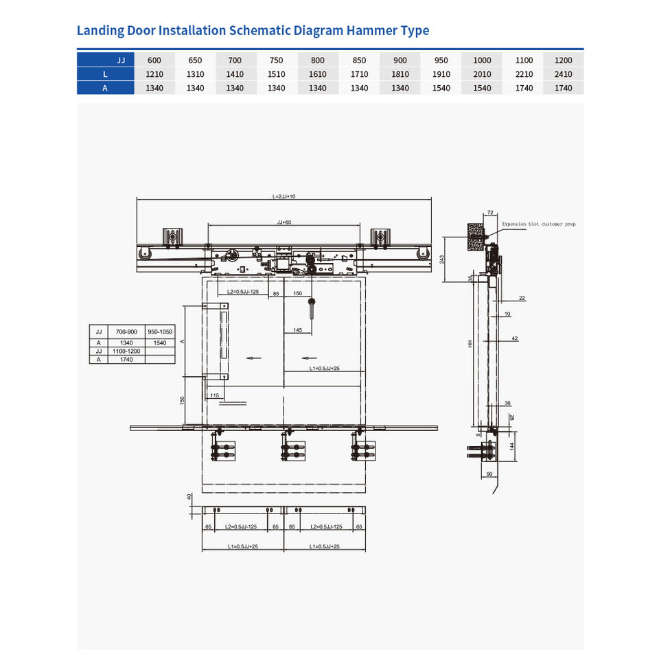 Customized Automatic Elevator Center Opening Landing Door Device High ...