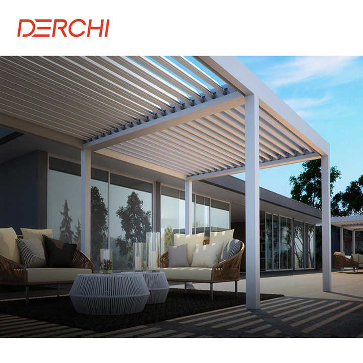 Motorised Outdoor Gazebo - Modern Aluminium Louvre Roof