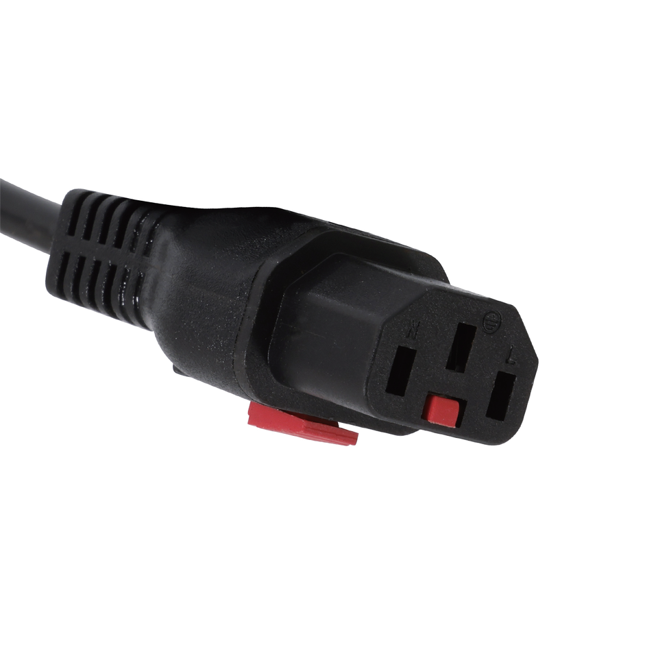 IEC C14 to IEC C13L NEMA End Type 3 Pin Copper AC Power Cord 15A 250V ...