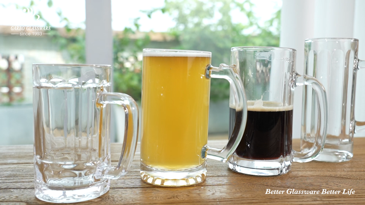 Factory Hot Selling Dimple Glass Beer Mug clear Beer Drinking Glass Cup ...