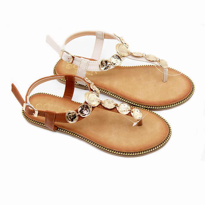 Roman Sandals Metal Clamp Ladies fairy Wind New Summer Flat Breathable ...