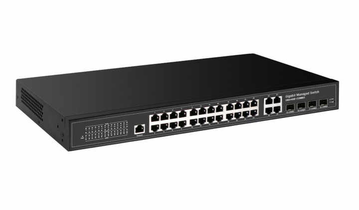 24-port Managed Switch with LACP, 512mhz CPU, & 4.1M Buffer