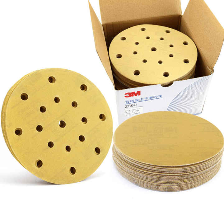 3M 236U Dry Sandpaper Discs 6 Inch 17 Hole Aluminum Magnesium Alloy ...