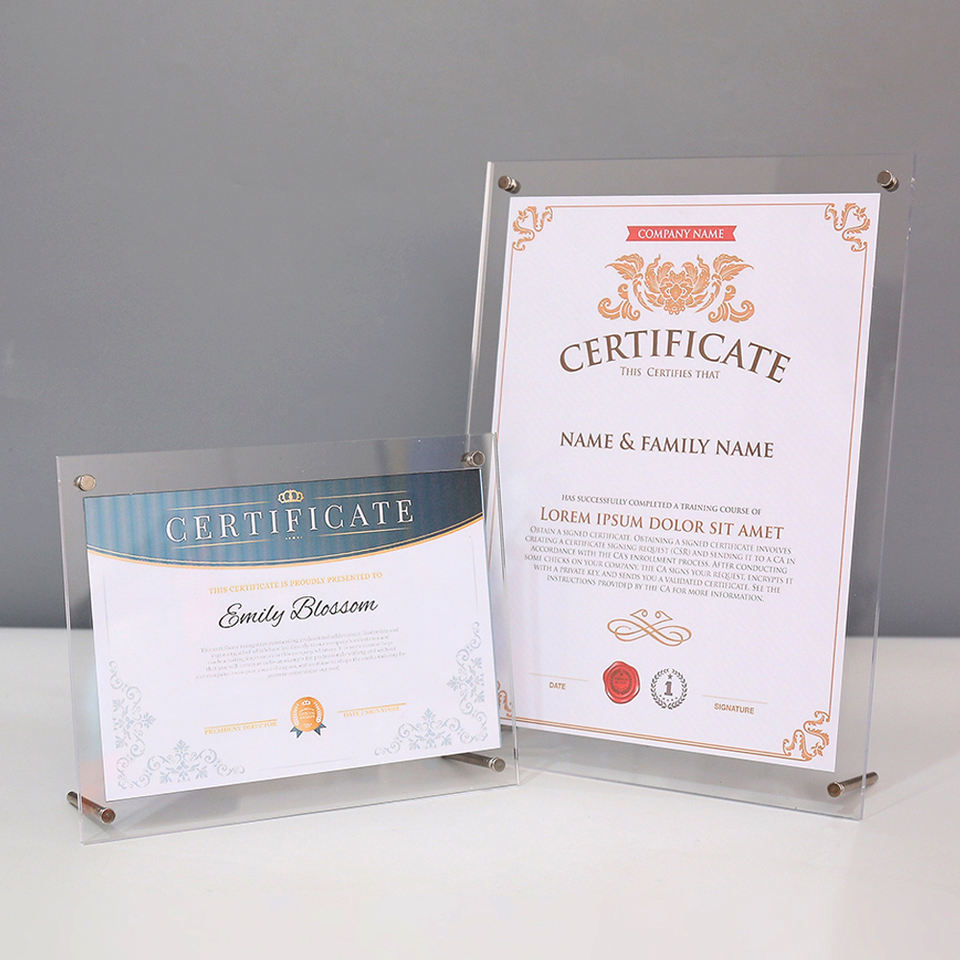 Custom Sized A4/A5 Desktop Magnetic Photo Certificate Display Frame ...