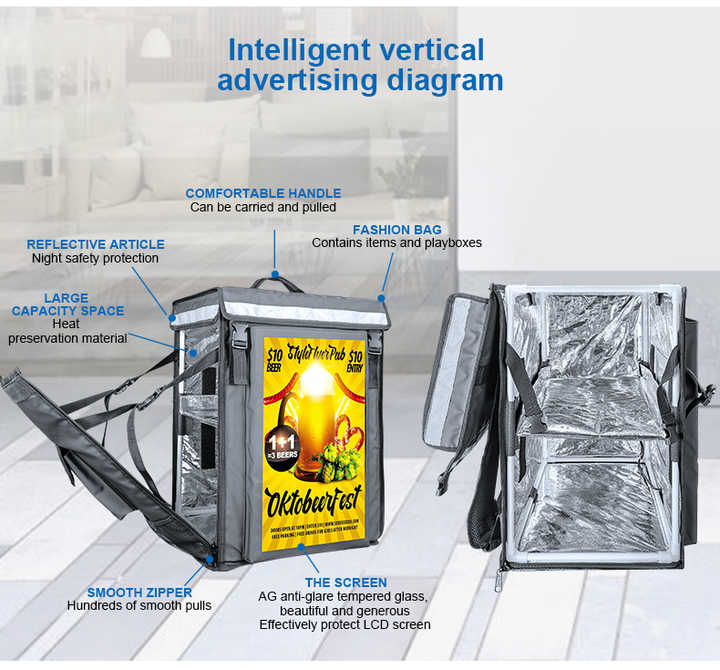Wholesale Walk Backpack with Digital Signage - 18.5 Inch Screen
