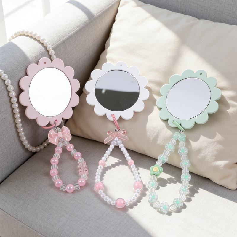 Mini Cute Sunflower Bracelet Pocket Makeup Mirror Plastic Frame Bag ...