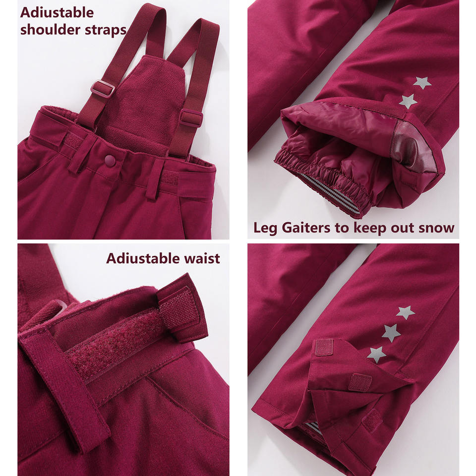 Girls Winter Windproof Waterproof Ski Suit Professional Two Piece Set ...