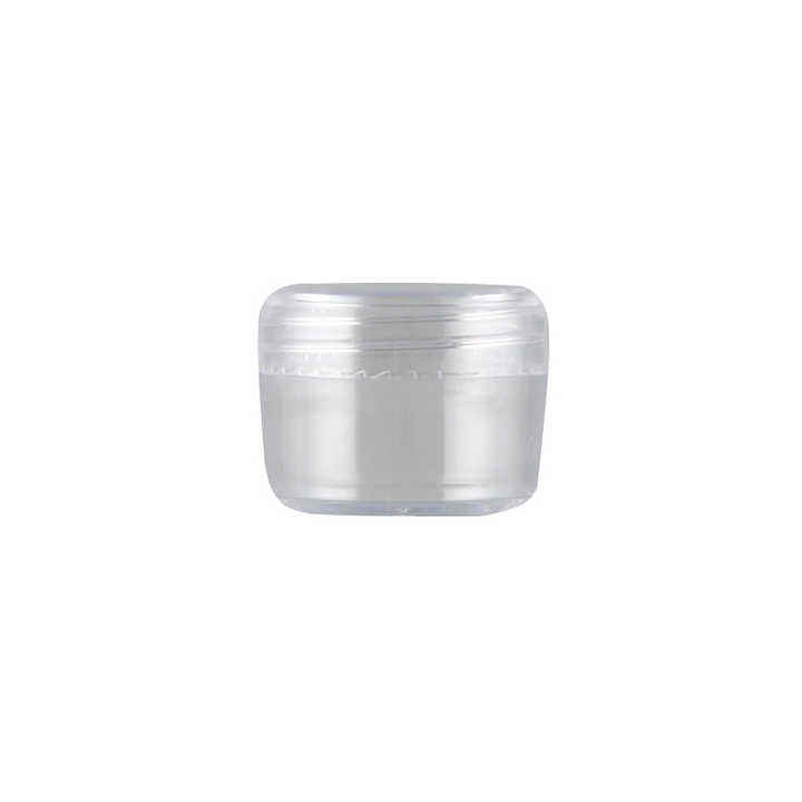 Portable Round PS Small Plastic Cosmetic Makeup Container Clear Screw ...