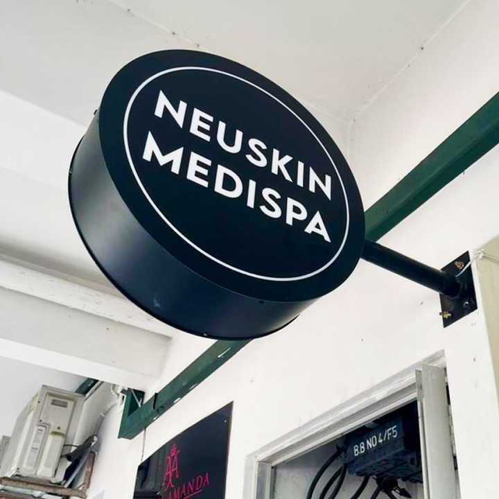 Custom Logo Advertising Round Lightbox Signage Outdoor Business Shop ...