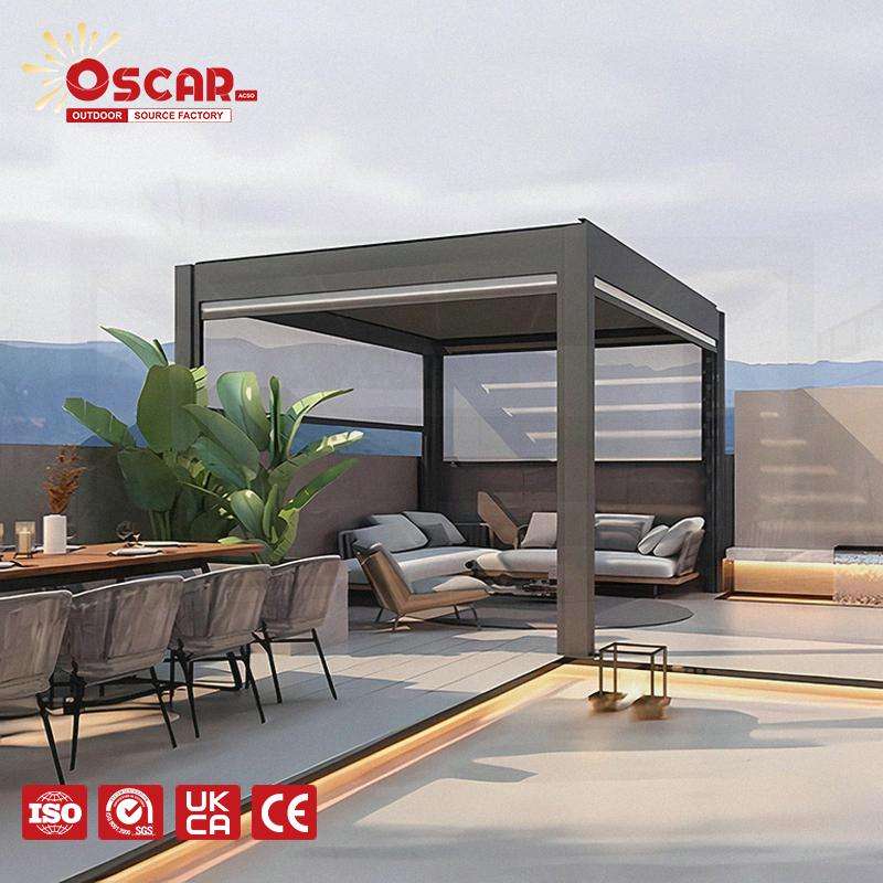 Modern Adjustable Slat Aluminum Pergola Backyard Patio Balcony 14X14 ...