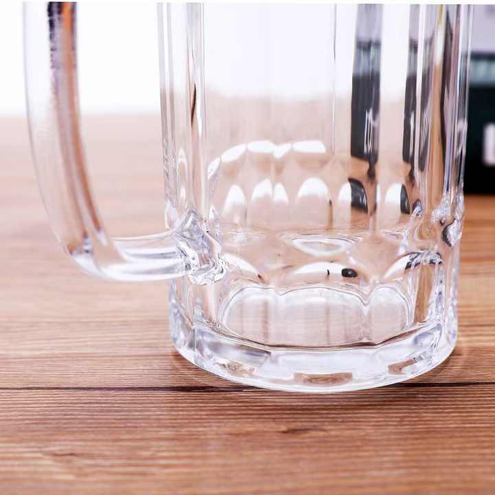 14oz Transparent Bottom Embossing Beer Glasses Glass Drinking Mug With ...