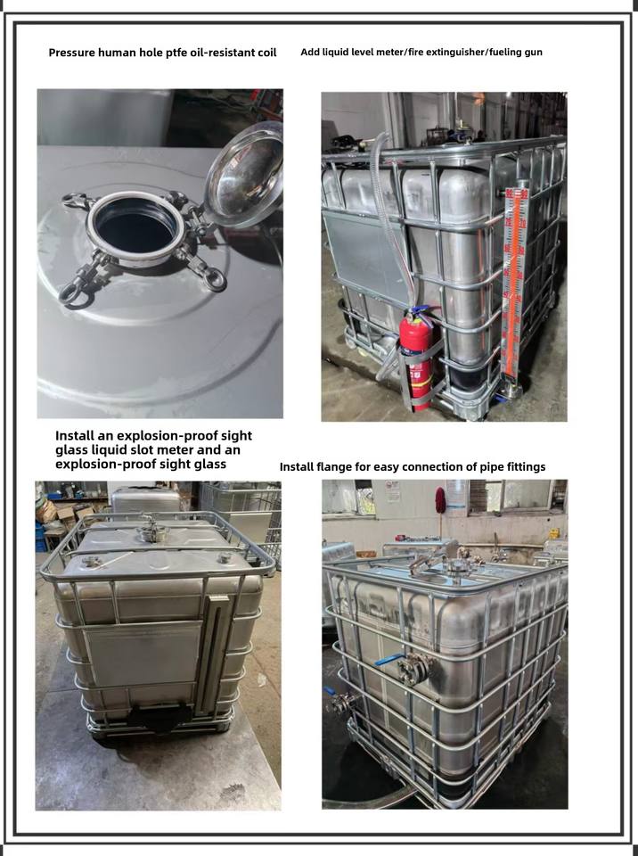 304 Stainless Steel Anti-Rust IBC Tank 1000L Diesel Barrel Storage with ...