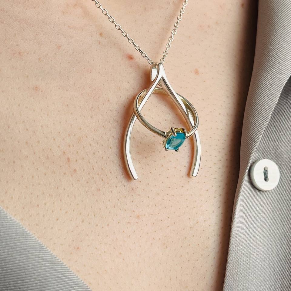 2025 Women's Ring Holder Necklace Unique Design Dainty Forked Fish Bone ...