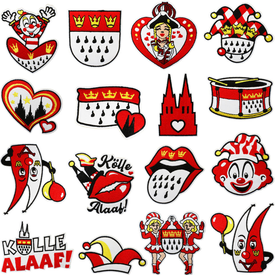 U-Meking 2026 Cologne Carnival Joker Crown Embroidered Patch for Cap ...