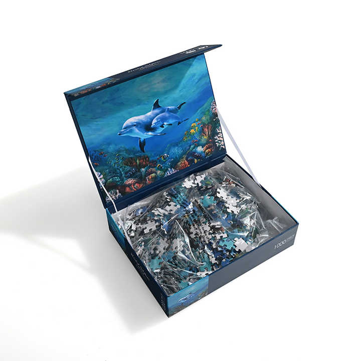 Custom Paper Printing10000 Piece Jigsaw Puzzle Dolphin Animal Magnetic ...
