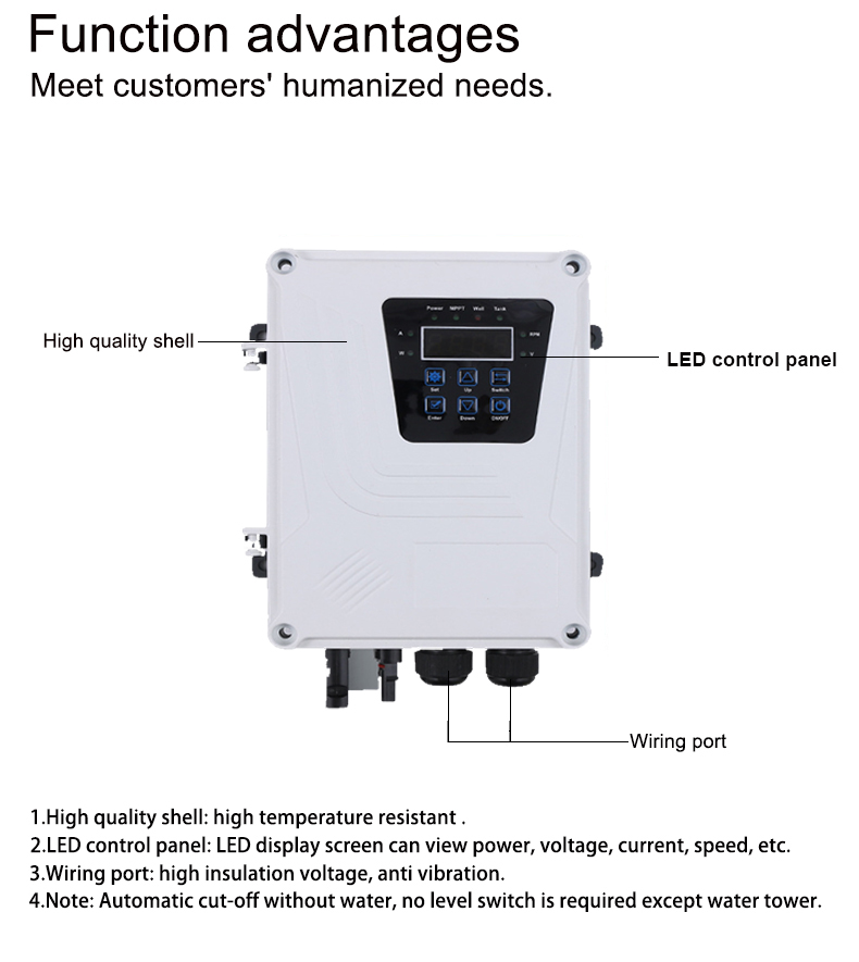 Customized automatic water pump dc controller solar water pump controller for deep well pumping ...