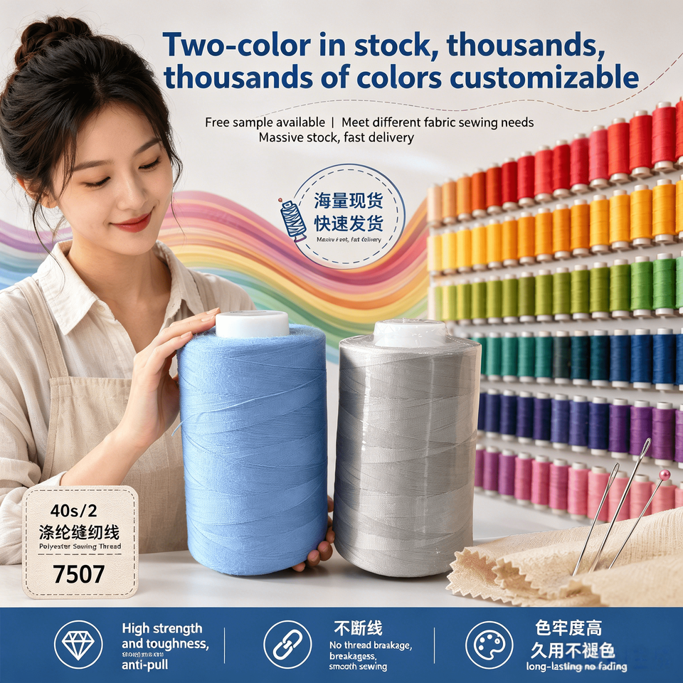 Factory Ready Stock 40s/2 Polyester Sewing Thread 5000Yards 150g ...
