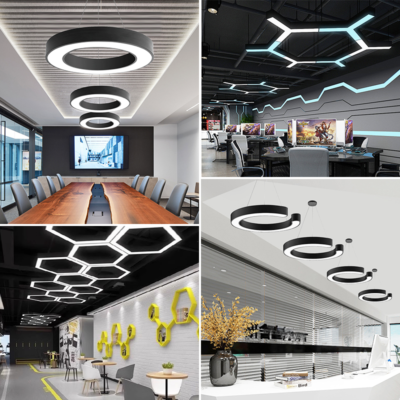 Indoor Hexagon Chandelier Lighting Led Pendant Lamp Hexagonal Pendant ...