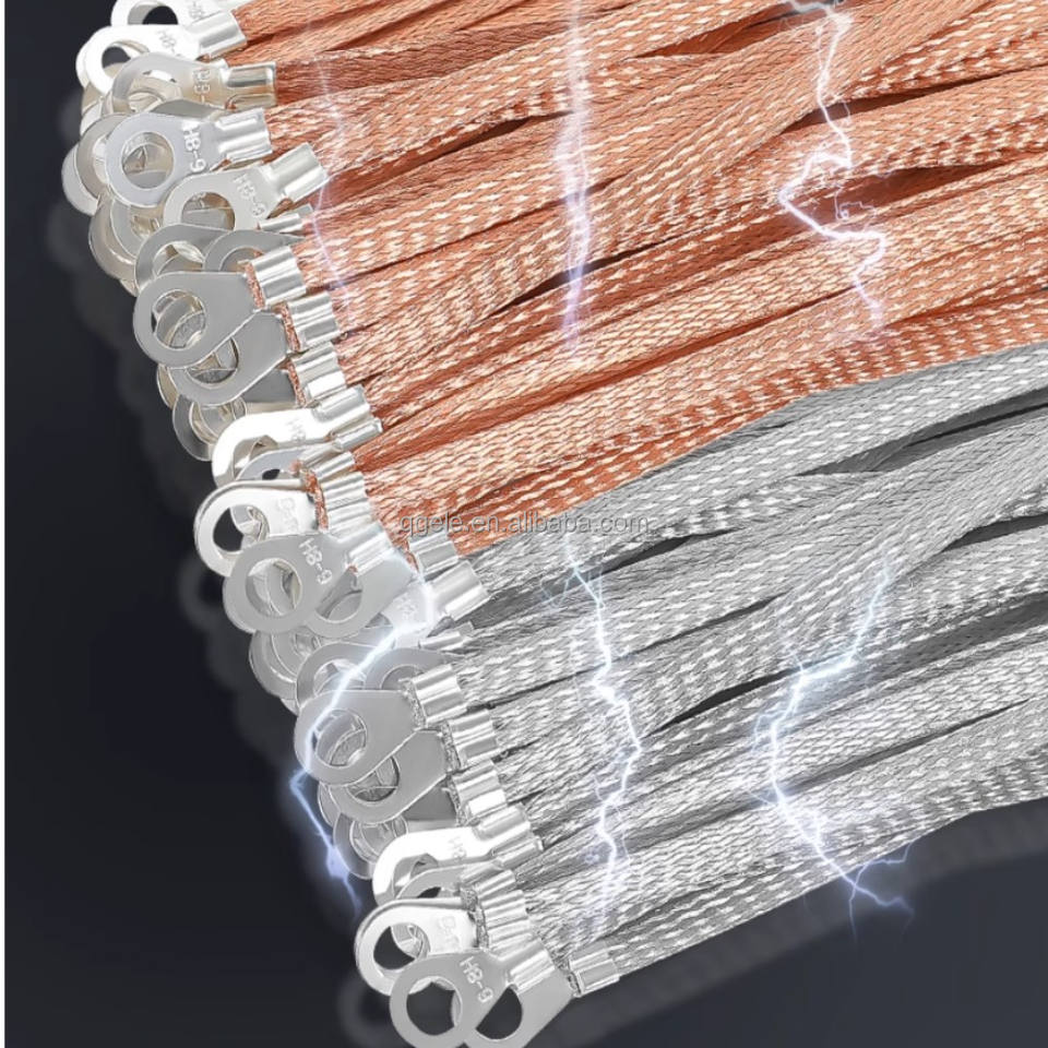Connection Braided Copper Busbar Braided Connector Grounding Strip ...