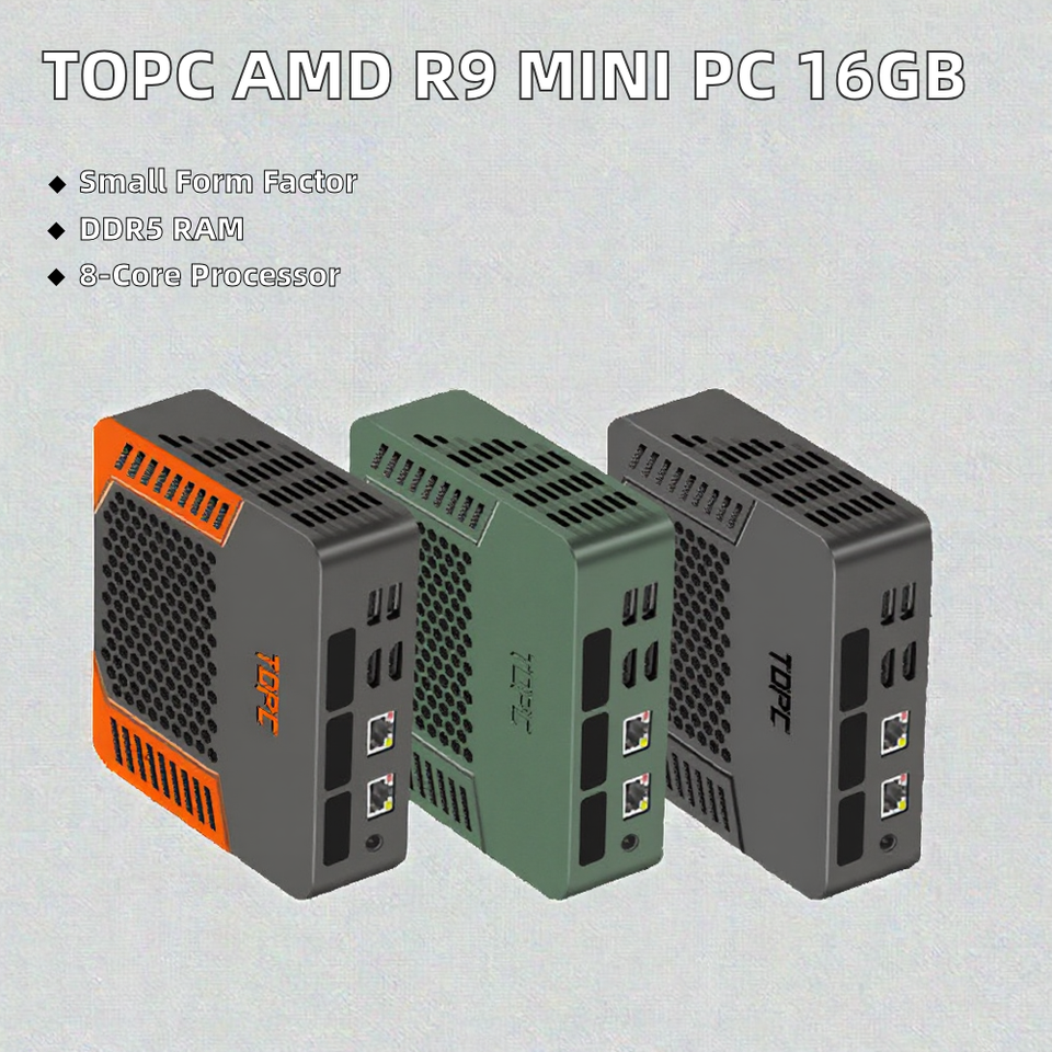 Topc Amd R9 8945Hs Mini PC 16GB DDR5 Video Memory USB Optical Drive 2 ...