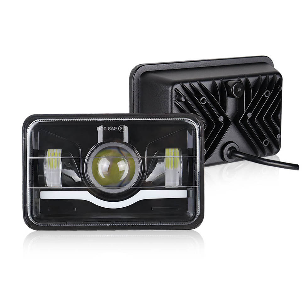 High Low Beam Integrated Modified 4x6 Square LED Headlights Off-Road ...