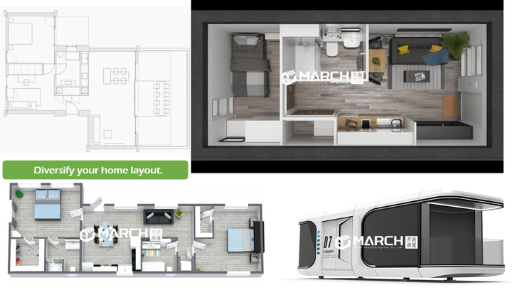 Modular Homes - Modern Design Detachable Apple Cabin