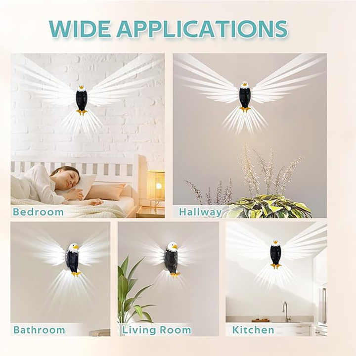 Modern LED Wall Light in the Shape of an American Bald Eagle RGB Indoor ...