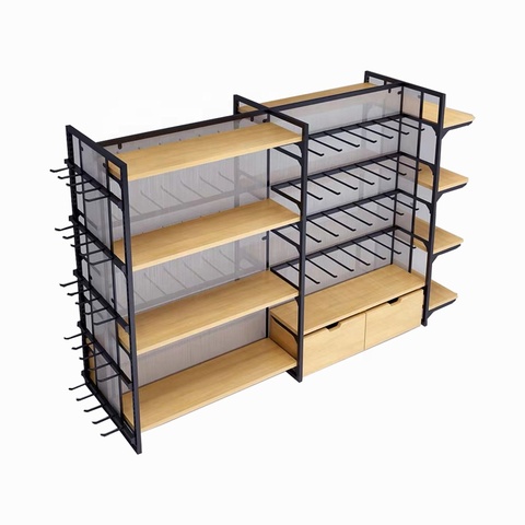 Miniso Mini Market Shelf For Snack Store Wooden Display Shelves ...