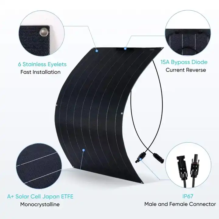 500W Monocrystalline Flexible Solar Panel for RV & Boat