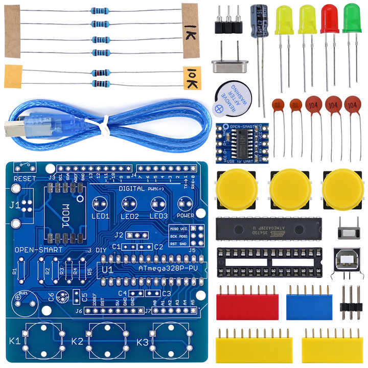 OPEN-SMART UNO R3 DIY Atmega328p Development Board Kit