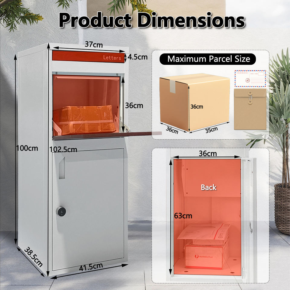 Garden Apartment Letter Parcel Delivery Box Large Capacity Package Drop ...