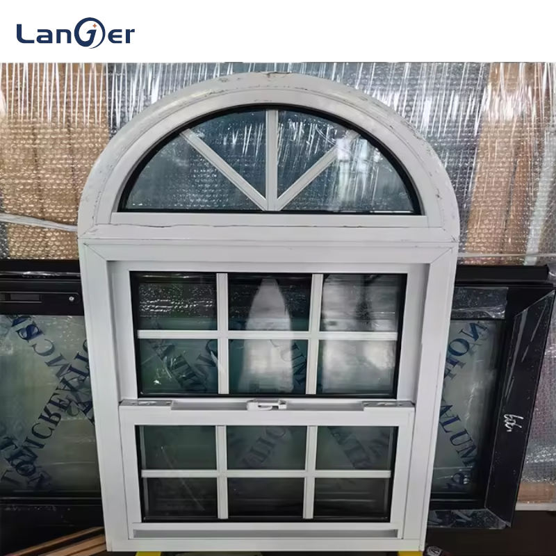 Modern UPVC Arch Shaped Swing Windows Slide Open Hanging Curtain ...