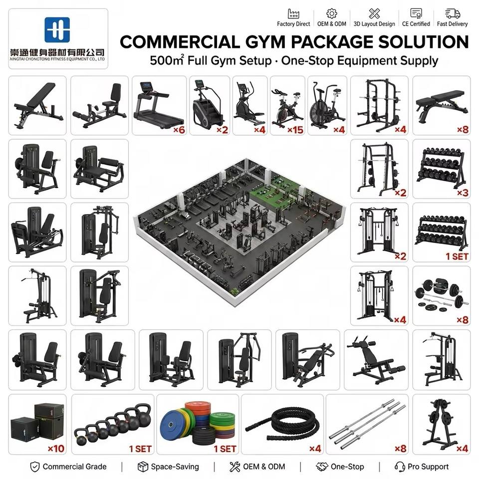 500㎡One-Stop Commercial Gym Equipment Full Set OEM ODM Factory Turnkey ...