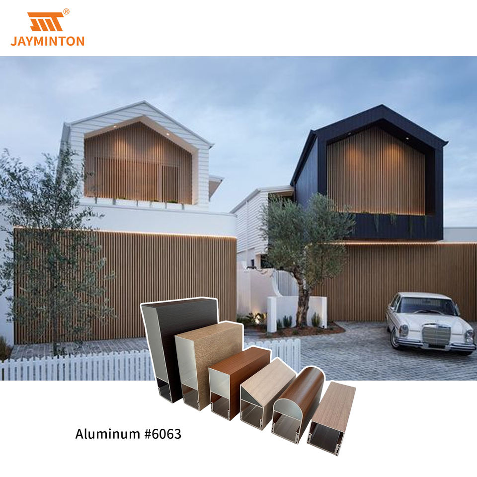 Two-Piece Aluminum Batten Strip Cladding with Wooden Look Waterproof ...