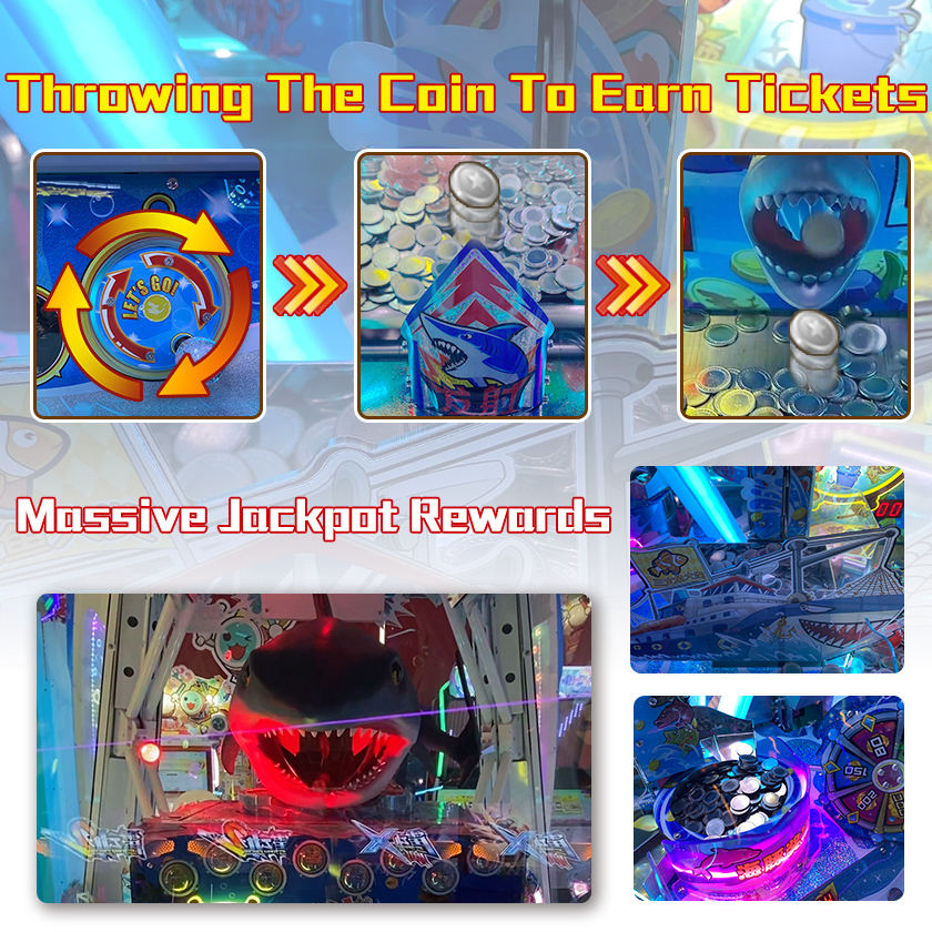 JAWS Ticket Redemption Arcade Machine Tickets Redemption Arcade Game ...