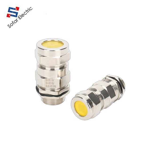 Double Compression Brass Cable Gland for Hazardous Area
