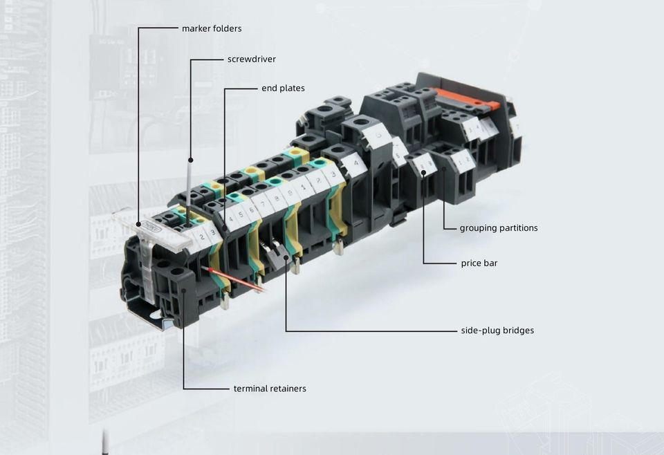 Component Double Wire 3-way Self-locking Terminal Blocks With Holding ...