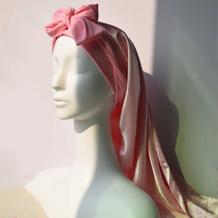 Unique Design Silk Satin Sleep Bonnet Cap Adjustable Extra Large Long ...