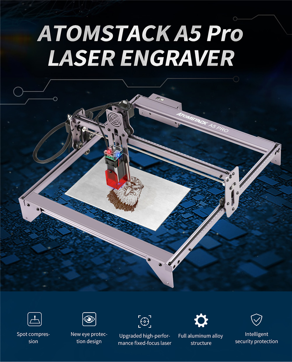 Atomstack Bộ Định Tuyến Cnc A5 Pro 40w Máy In Thiết Kế Đồ Họa Máy Khắc ...