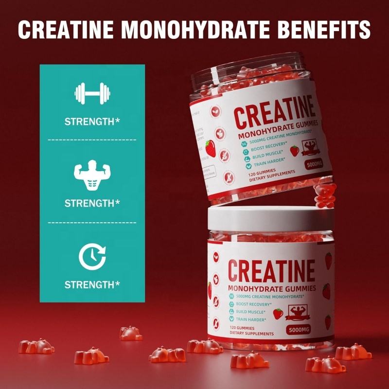 Creatine Monohydrate Gummies Strawberry Flavor Supports Recovery Muscle ...