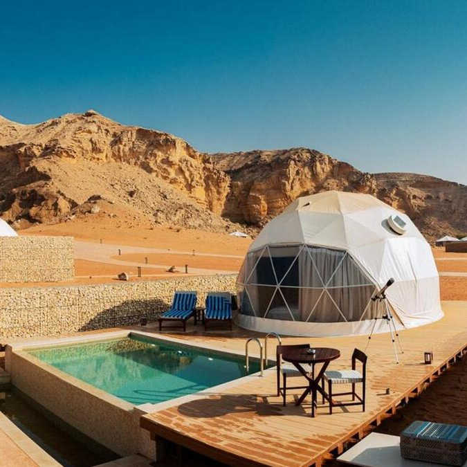 Glamping Igloo Glass Dome Tent - 360-Degree Panorama View