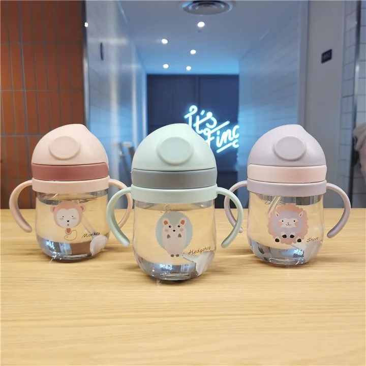 Bottle Duckbill Cup with Lid New Baby Learning Drinking Cup with Double ...
