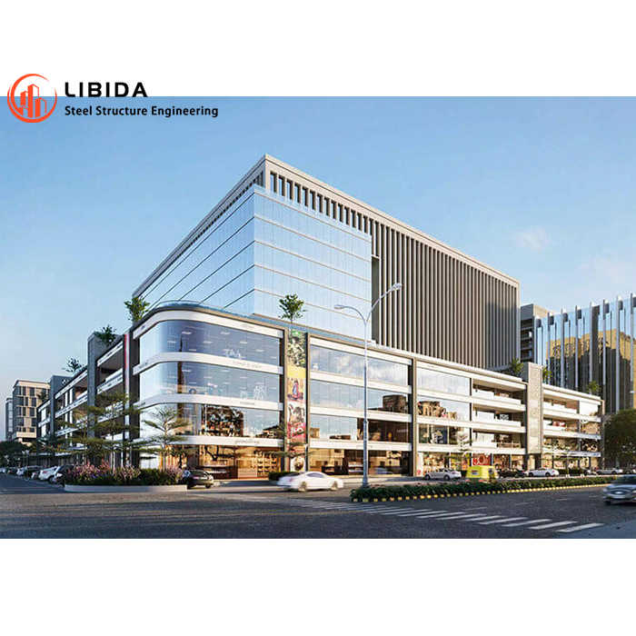 2 Storey Steel Structure Prefab Shop Building Commercial Shop Center ...