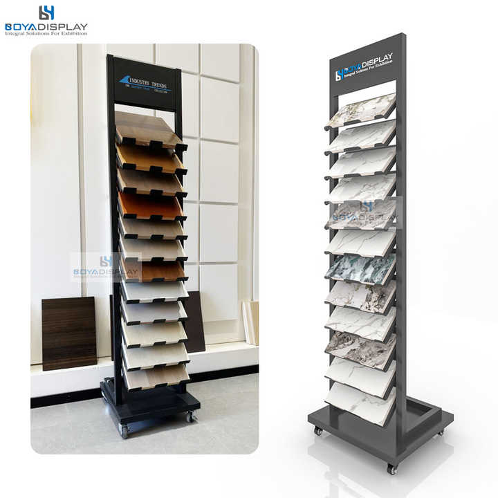 Boya Modern Custom 12-24 Layer Ceramic Tile Display Shelf Rack Granite ...