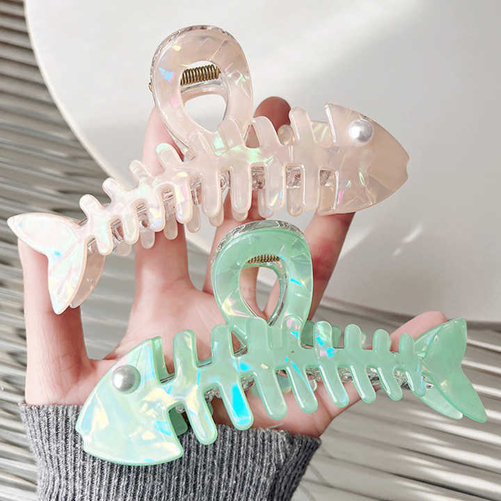 Girl's Fishbone Back Head Ponytail Hair Claw Women Creative Personality ...