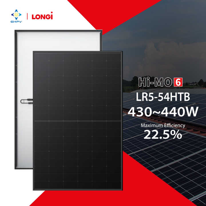 Longi Solar Panels Full Black Half Cell 430W 435W 440W Hi-Mo6 Wholesale China Mono Solar Panel ...