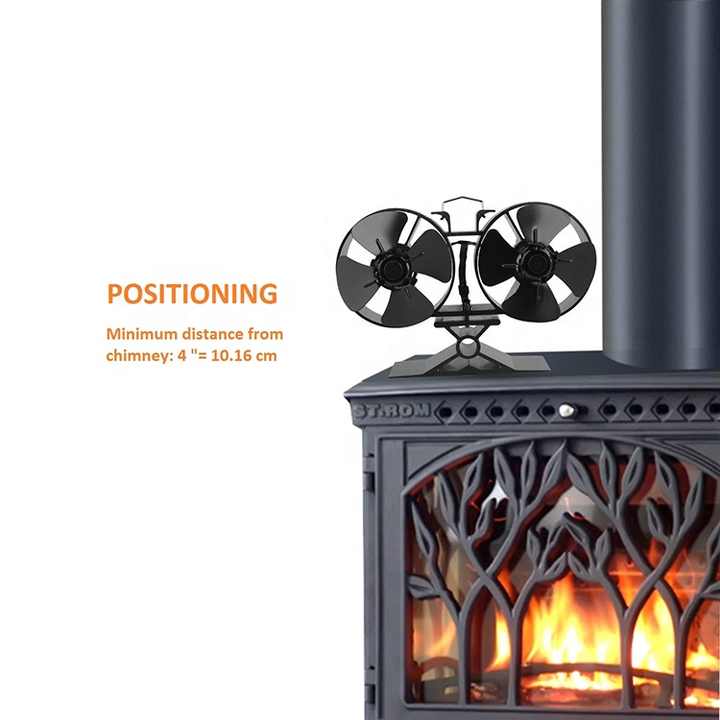 Heaters for Winter Home Wood Pellet Stove Twin Bladed 8 Blades Exhaust ...