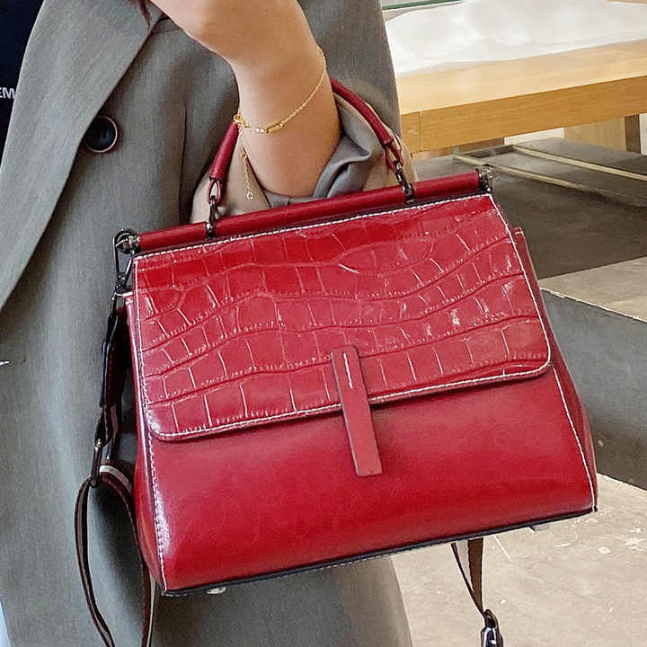 2ndr Brand High Quality Genuine Croco Embossed Women Real Cow Leather ...