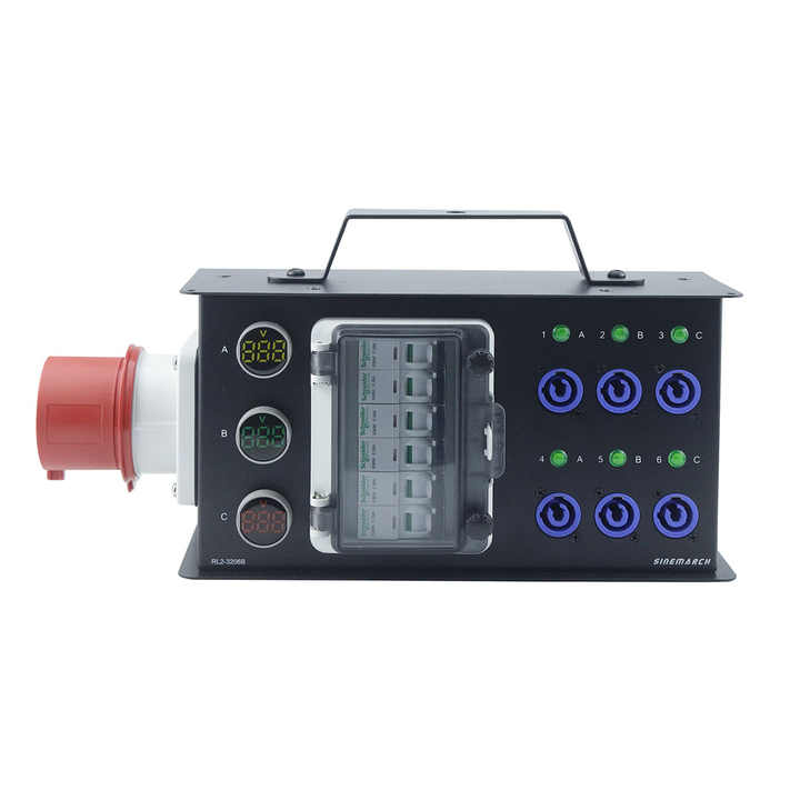 Portable Power Distribution Box 32A/5P Input POWERCON Output Stage ...