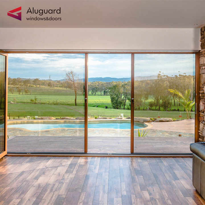 Minimalist House Automatic Sliding Door System Slim Double Wheels ...